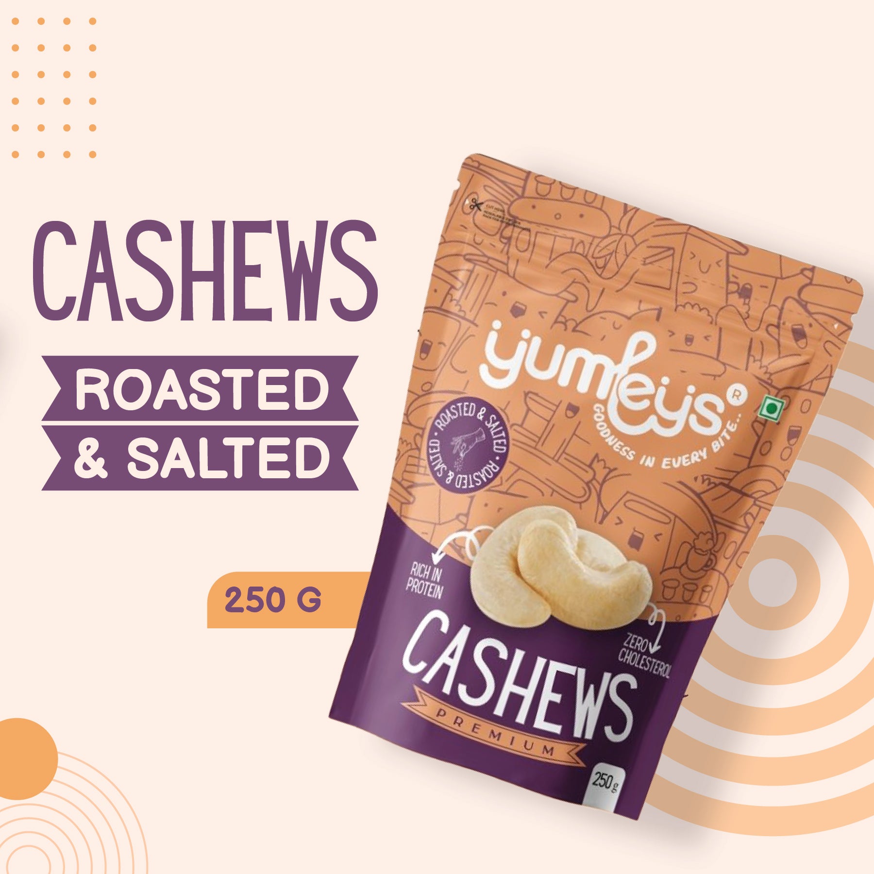 Roasted & Salted Premium Cashews - Crunchy & Flavorful | Yumleys